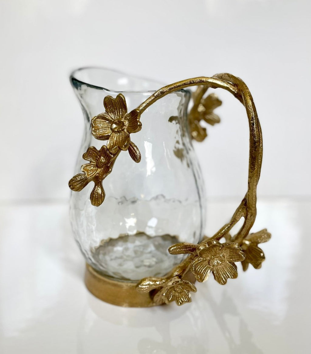 Glass Pitcher With Metal Flower Details – DesignedBy The Boss