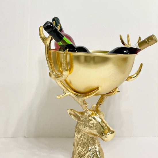 Large Stag Head Wine & Champagne Bowl, Gold - Punch Bowl – DesignedBy ...