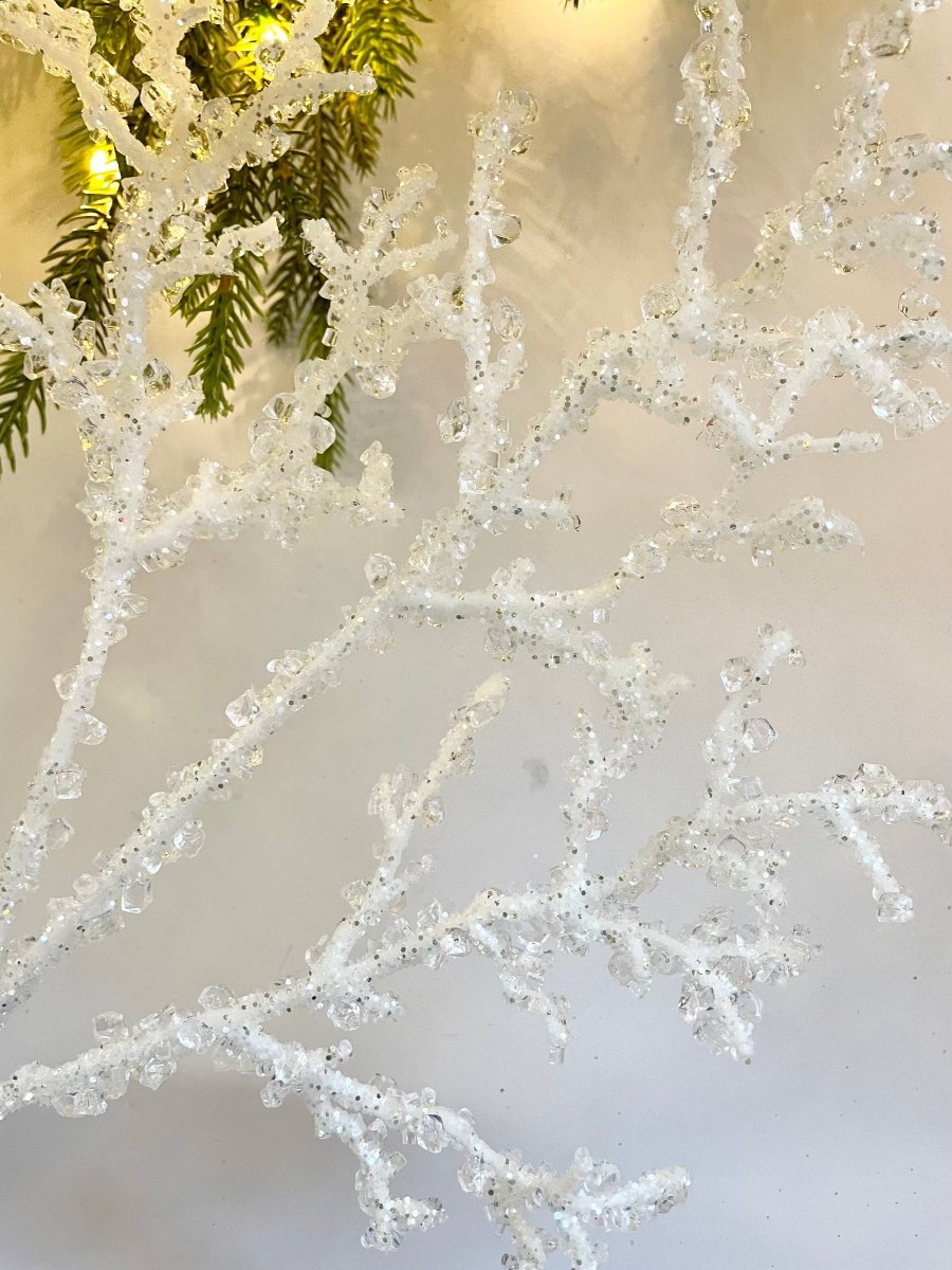 White Christmas Ice Pick - Icy Branch Pick - Ice Covered Branch - Holl ...
