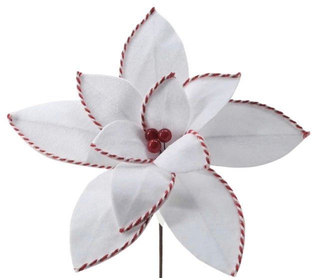 White Red Velvet Peppermint Edge Christmas Pick, 11" Long – DesignedBy ...