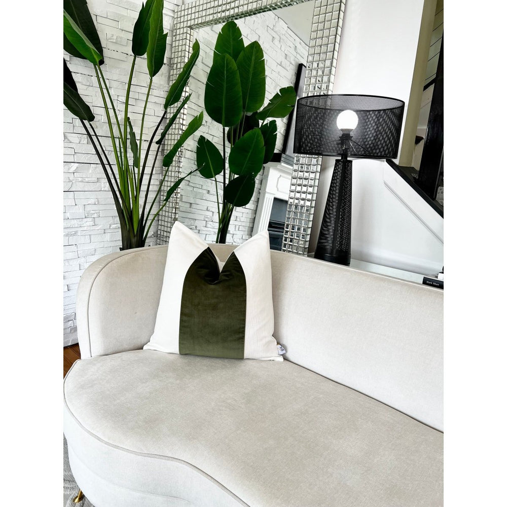 22" Italian Velvet Panel & Linen Pillows - a Pair ( Set Of 2) Luxe Col ...