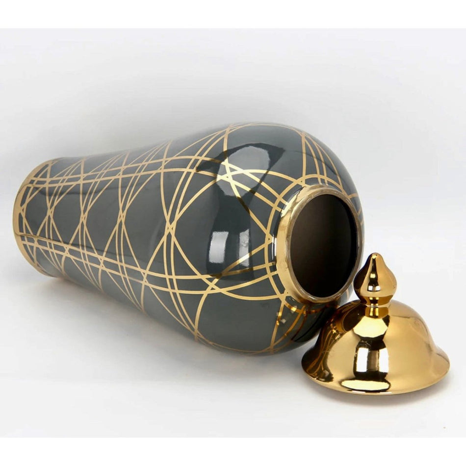 2XL Ceramic Ginger Jar with Gold Accent – DesignedBy The Boss