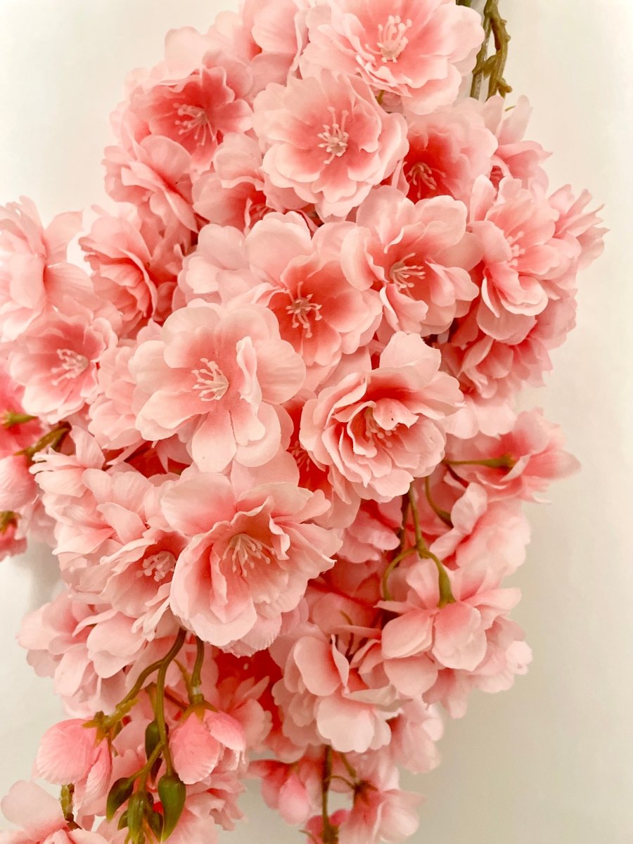 32''Cherry Blossom Branch - Set of 3 For Home Decor - Dark Pink, White ...