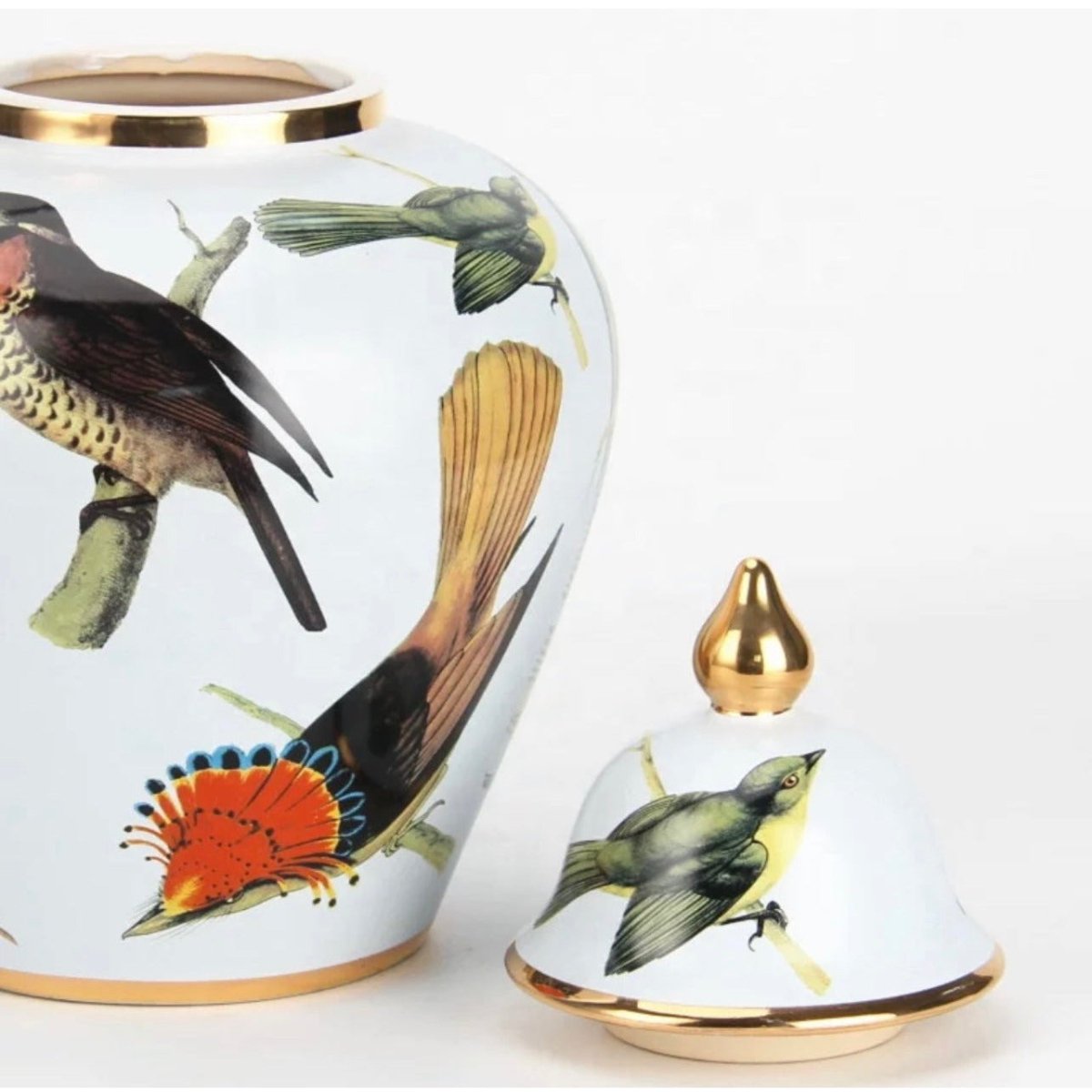 Ceramic Ginger Jar With Birds Pattern / Lidded (Two Sizes) – DesignedBy ...