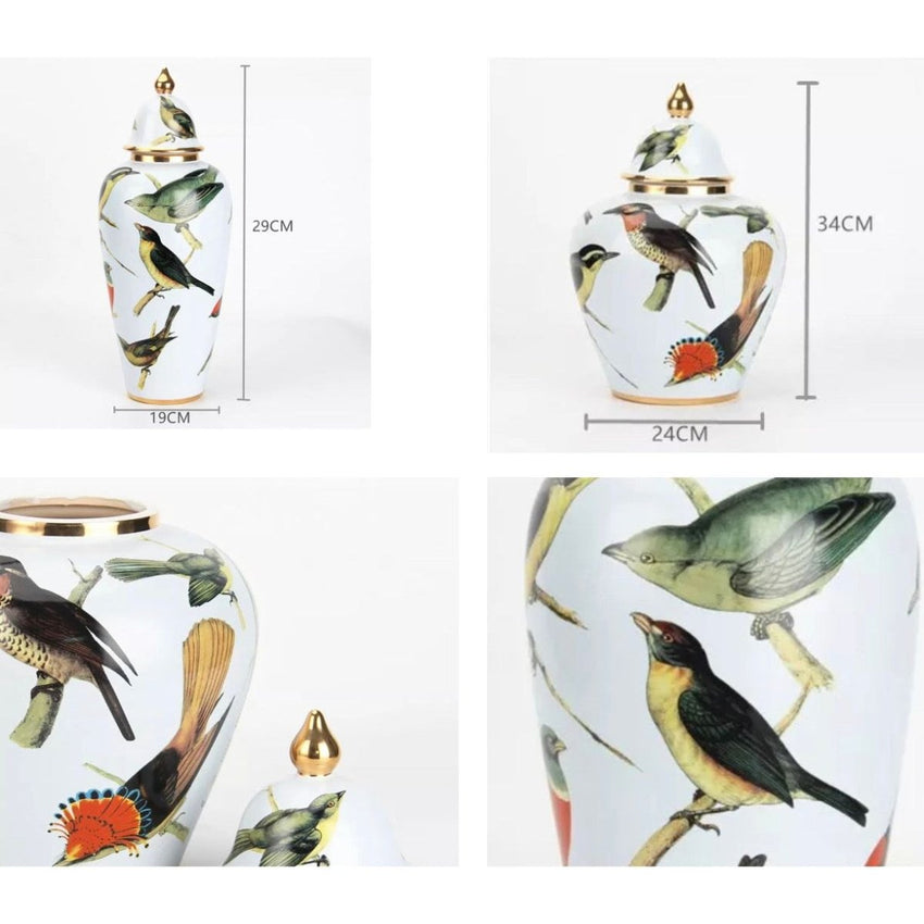 Ceramic Ginger Jar With Birds Pattern / Lidded (Two Sizes) – DesignedBy ...