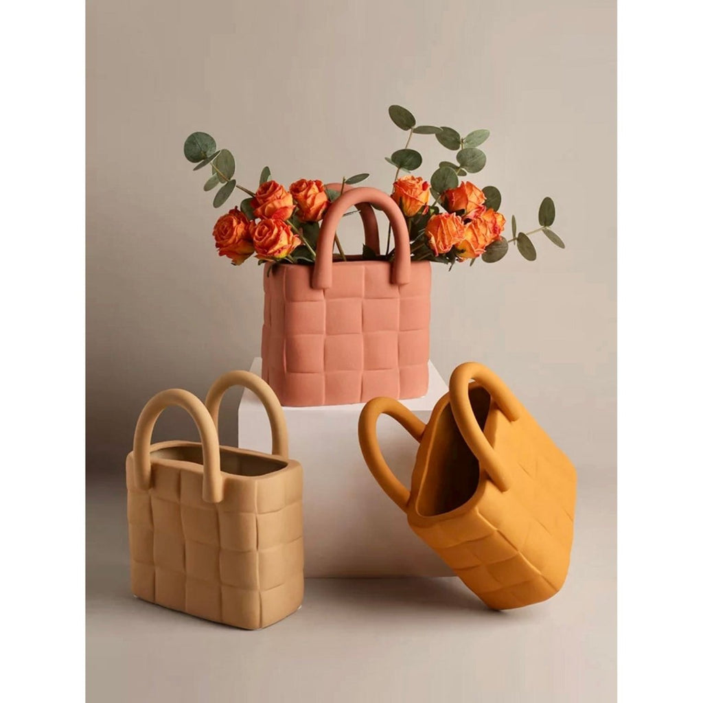 Ceramic Handbag Shape Flower Vase fashionable | Ceramic Handbag ...
