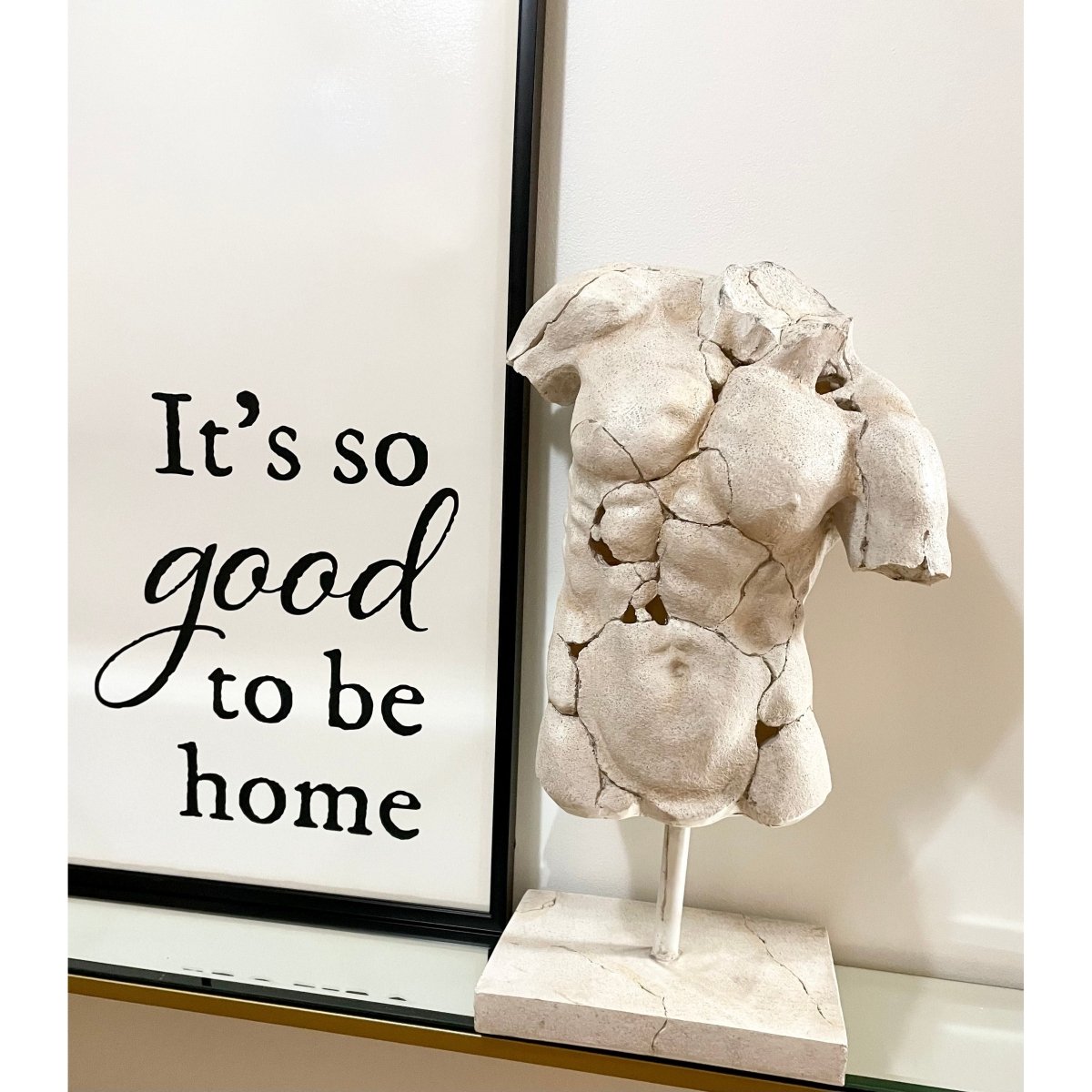 Contemporary Cracked Torso Sculpture - White – DesignedBy The Boss