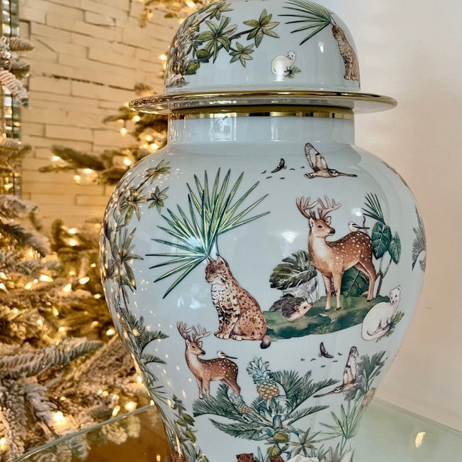 Decorative Ginger Jar Hand Painted Jungle Scene – DesignedBy The Boss