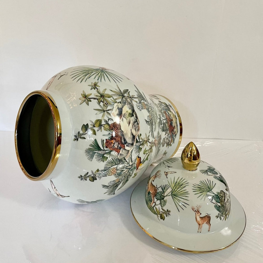 Decorative Ginger Jar Hand Painted Jungle Scene – DesignedBy The Boss