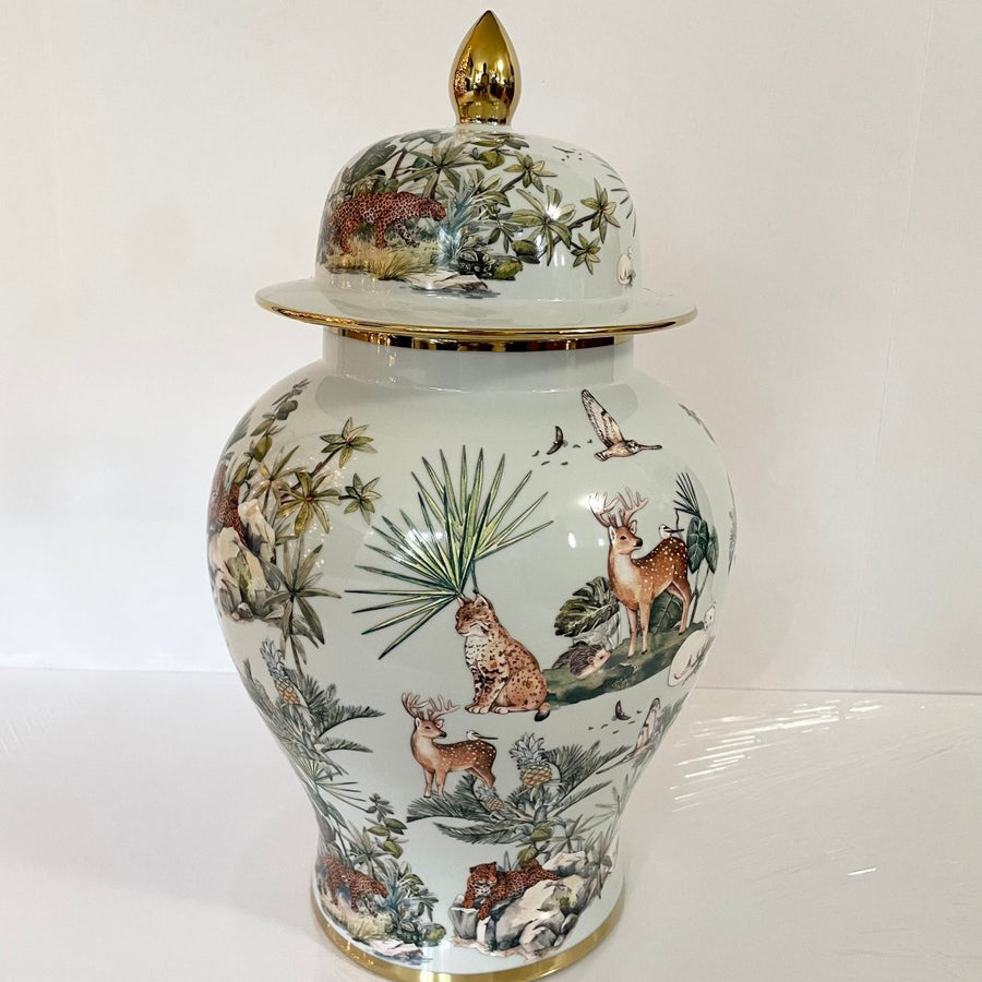 Decorative Ginger Jar Hand Painted Jungle Scene – DesignedBy The Boss