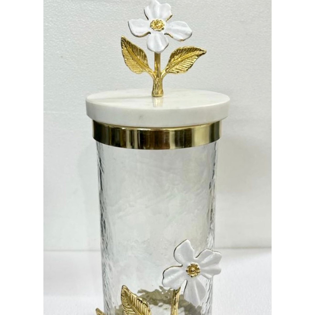 Glass Canister with White Jasmine Flower – DesignedBy The Boss