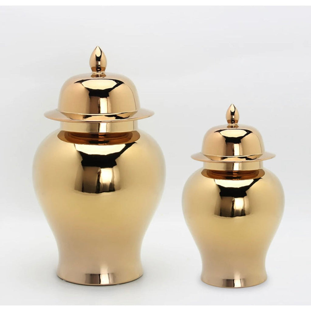 Gold Ceramic Ginger Jar With Lid – DesignedBy The Boss