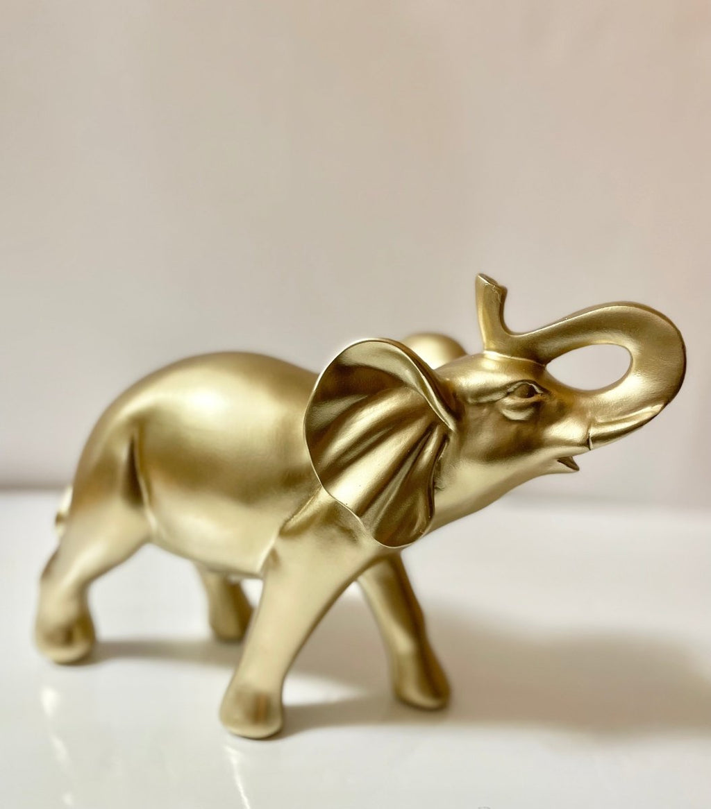 Gold Elephant Statue, Ceramic Elephant Sculpture – DesignedBy The Boss