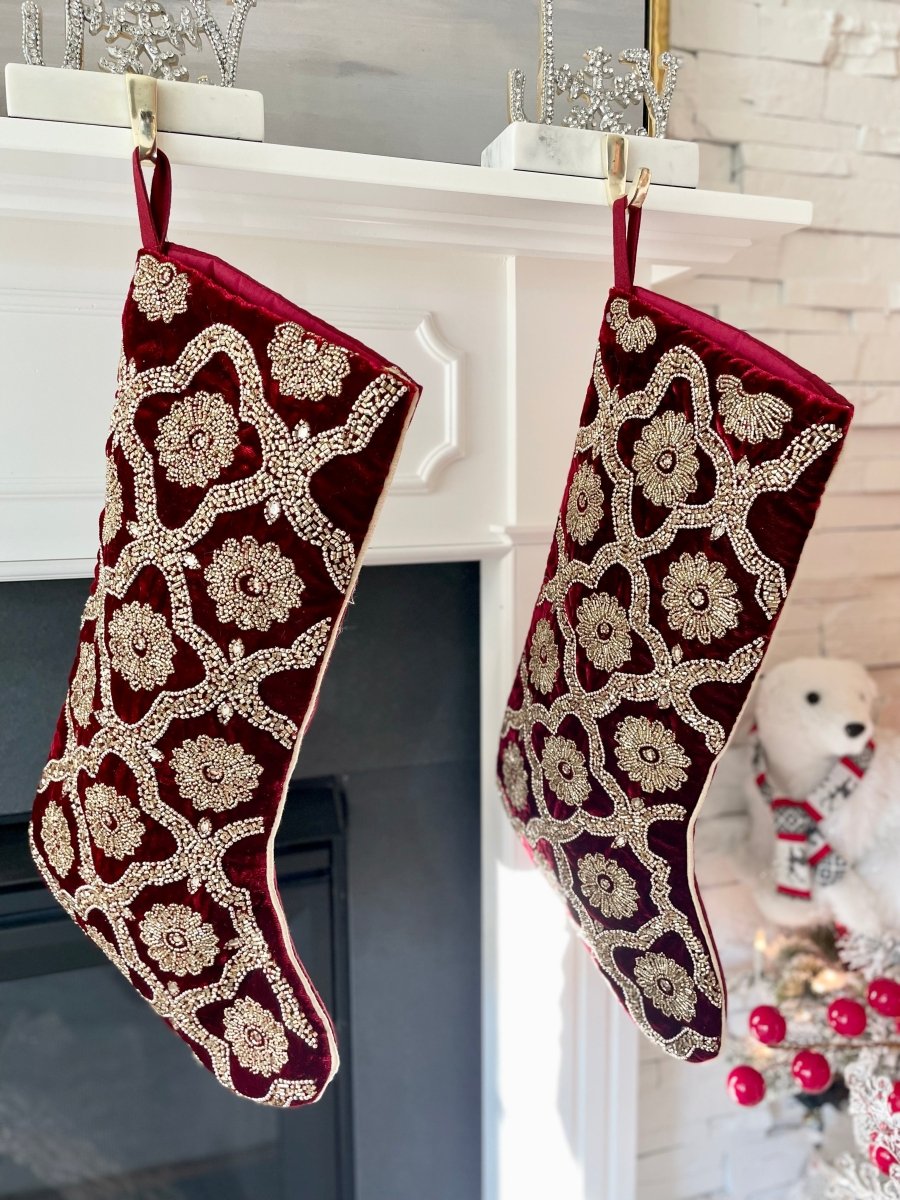 Holiday Gilded Embellished Luxury Stocking (Set of2) – DesignedBy The Boss