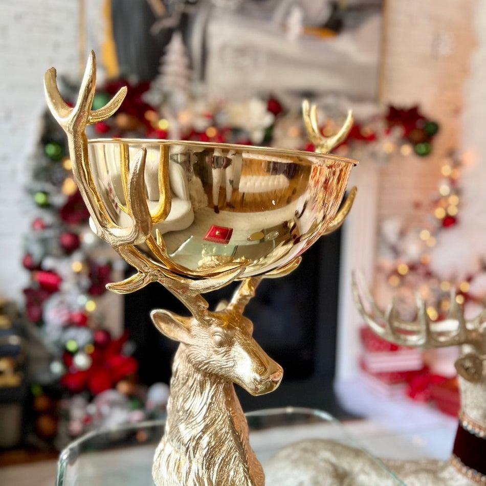 Large Stag Head Wine & Champagne Bowl, Gold - Punch Bowl – DesignedBy ...