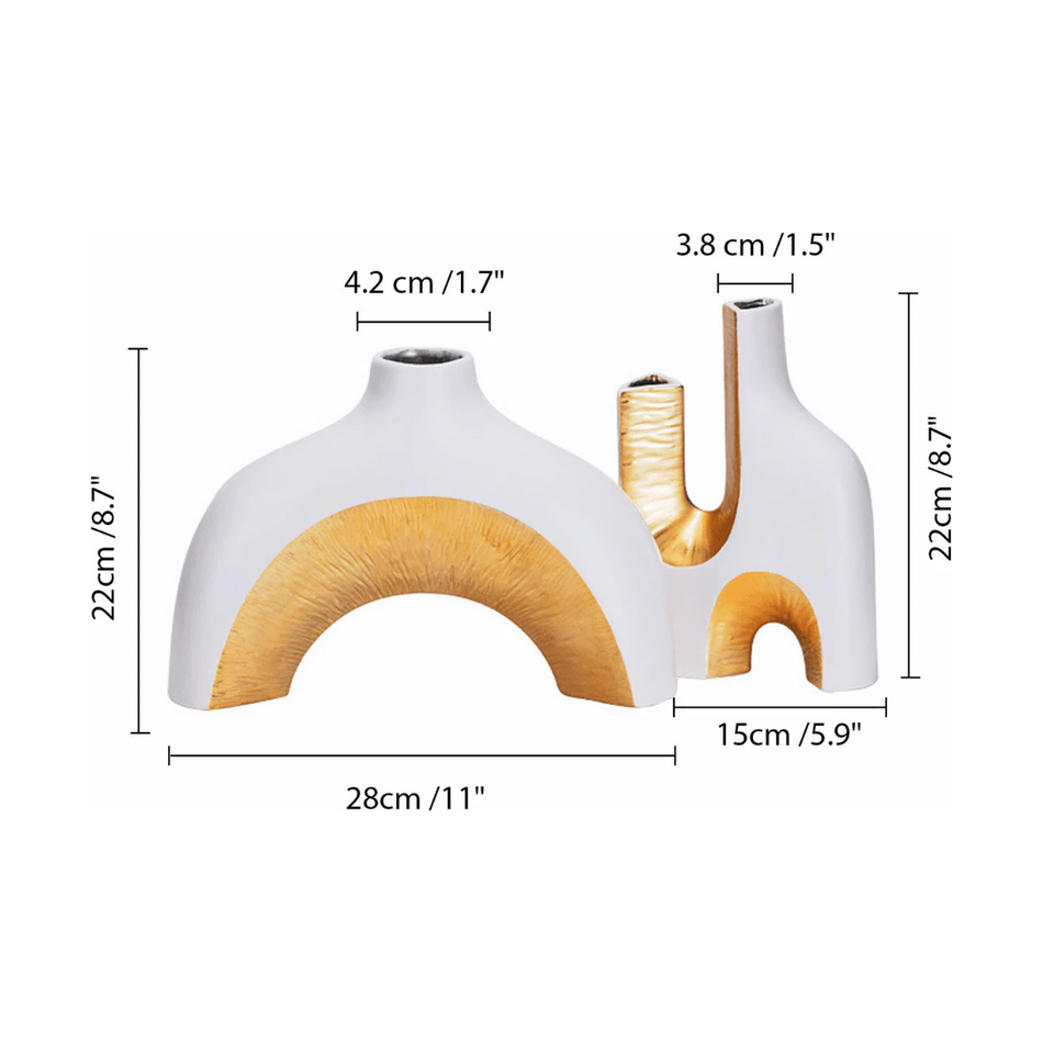 Luxury Abstract Gold White Vases (Sets of 2) – DesignedBy The Boss