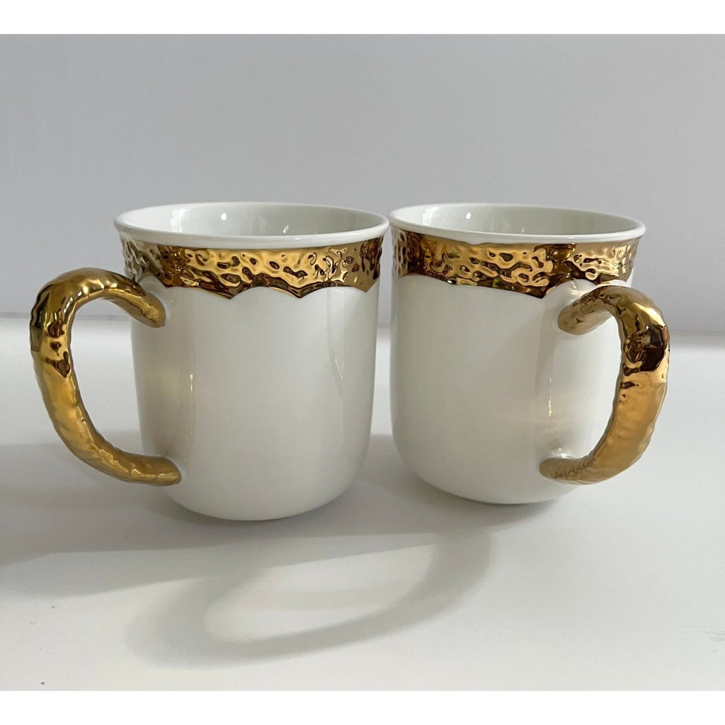 Luxury White And Gold Plated Coffee Mugs – DesignedBy The Boss