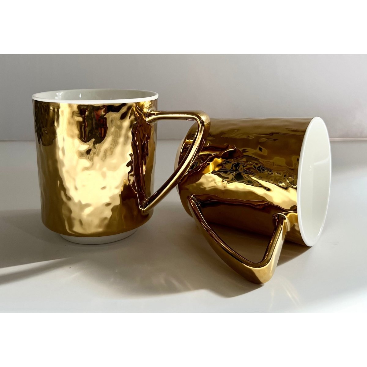 Luxury White And Gold Plated Coffee Mugs – DesignedBy The Boss