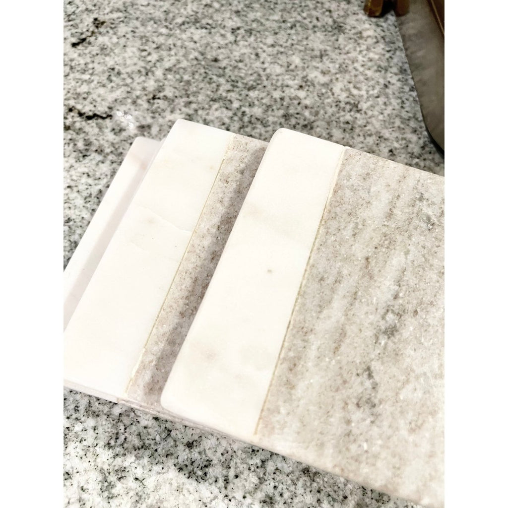 Marble Coasters With Two-Tone (Set of 4) – DesignedBy The Boss