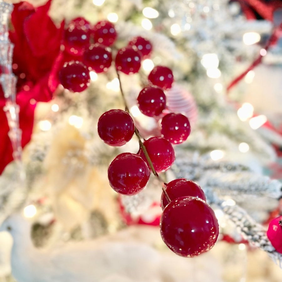 Red Cherry Pick Stem - Luxury Holiday centerpiece – DesignedBy The Boss