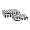 Resin 2-Piece Set Striped Boxes Black/White Decorative Boxes ...