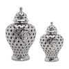 Silver Metallic Pierced Ginger Jar - Glam Ginger (Available in 2 sizes ...