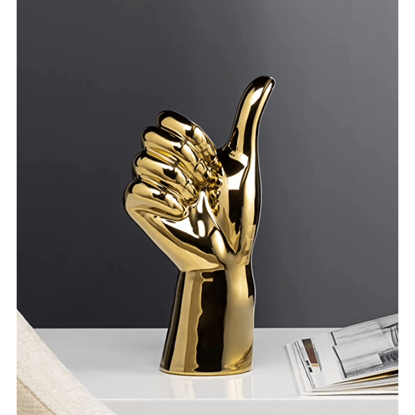 Thumbs Up Gesture Freestanding Sculpture Desktop Statue 10-inch Height ...