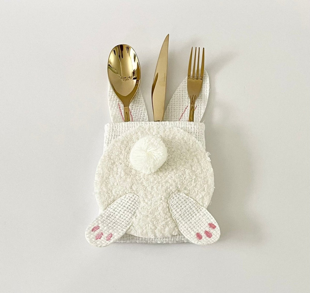 Utensil Holder (Set Of 4) For Easter Decor Easter Cutlery Holder, Silv ...