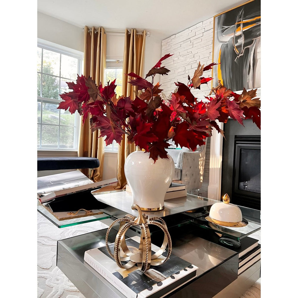 Red Velvet Maple Leaf Fall Branch - Pick Can Be Added to Autumn Flower ...