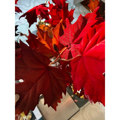 Red Velvet Maple Leaf Fall Branch - Pick Can Be Added to Autumn Flower ...