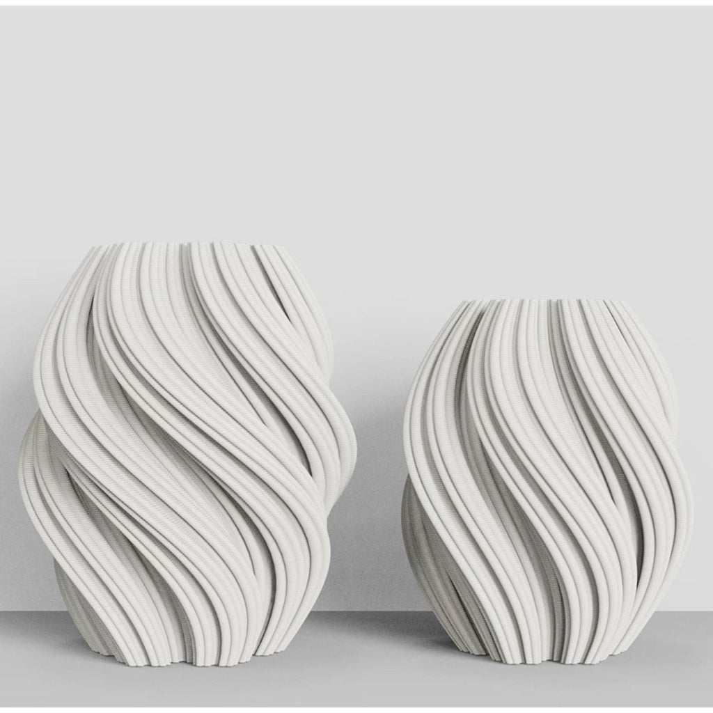 White 3D Print Modern Ceramic Vase Unique Design – DesignedBy The Boss