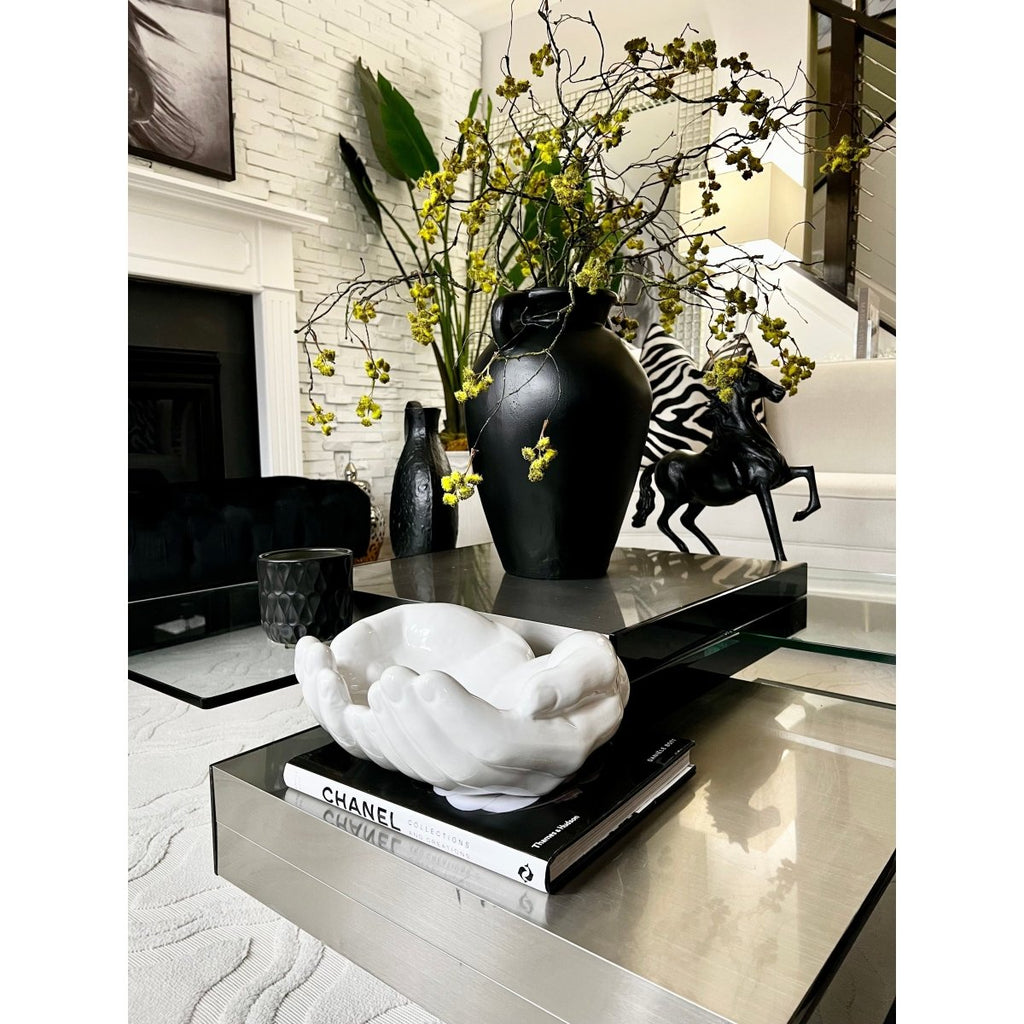 White Ceramic Two Hands Sculpture – DesignedBy The Boss