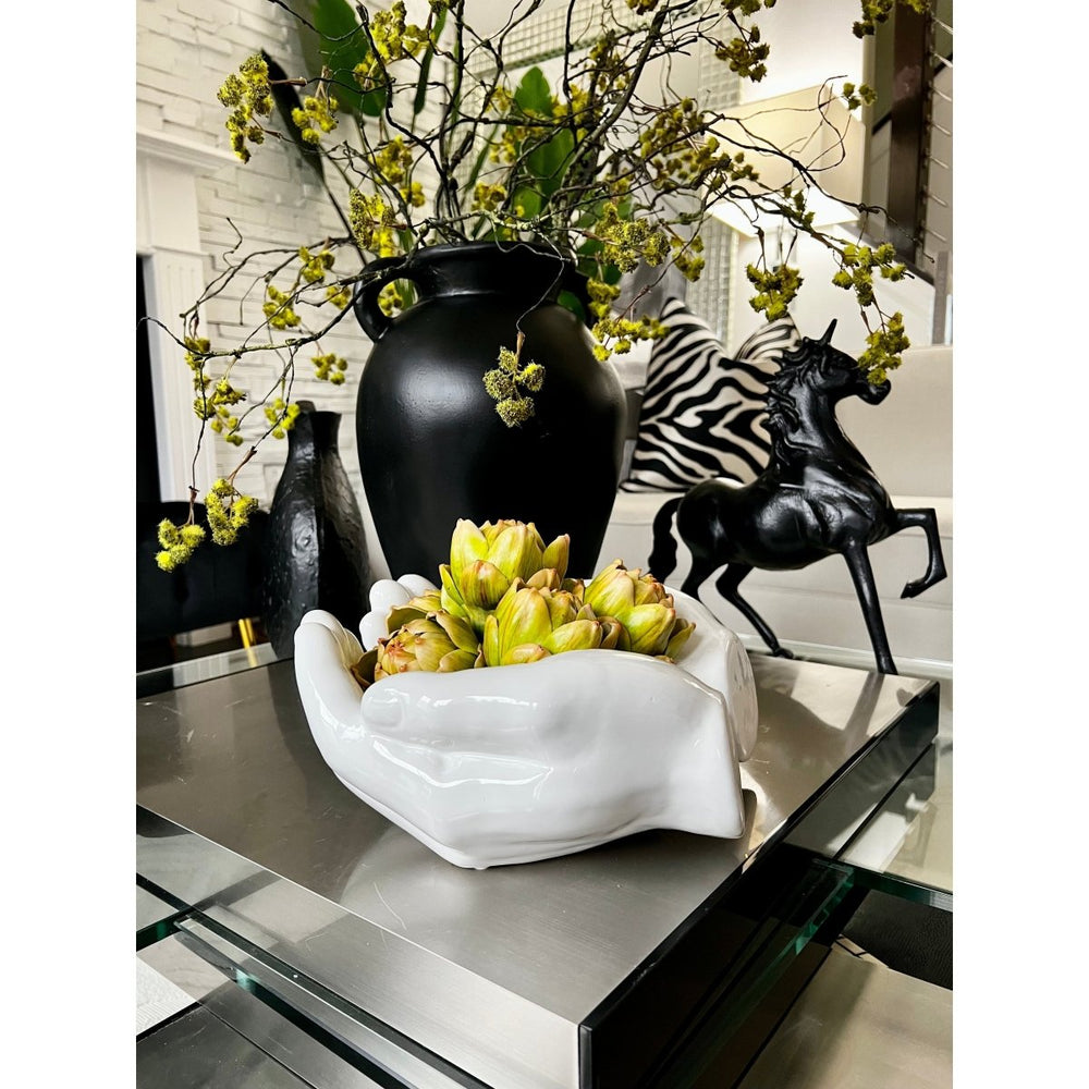 White Ceramic Two Hands Sculpture – DesignedBy The Boss