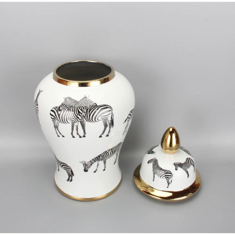 Zebra Print Gold Ceramic Ginger Jar (Two Sizes) – DesignedBy The Boss