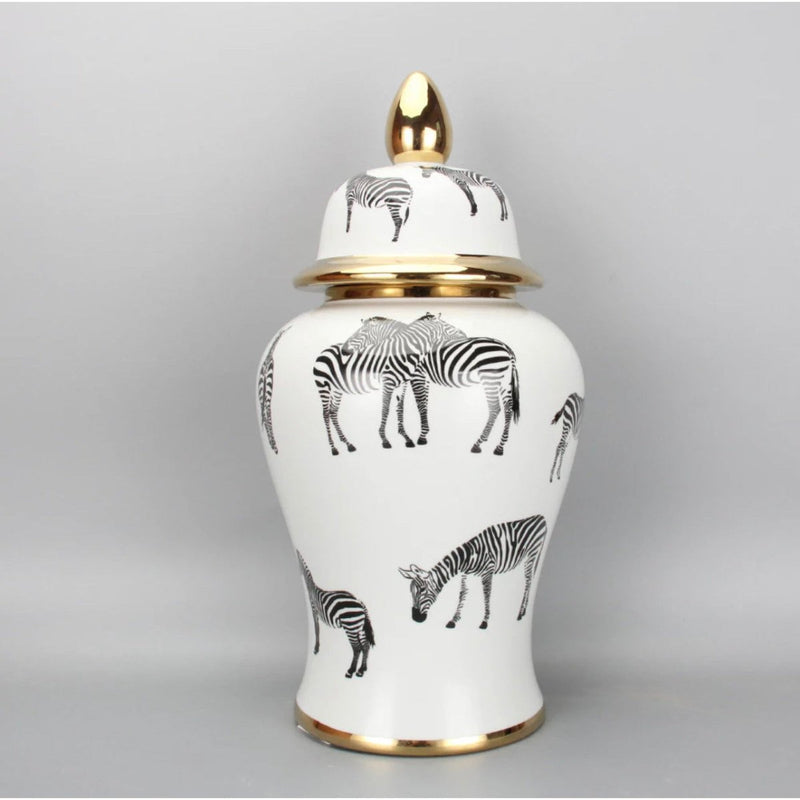 Zebra Print Gold Ceramic Ginger Jar (Two Sizes) – DesignedBy The Boss